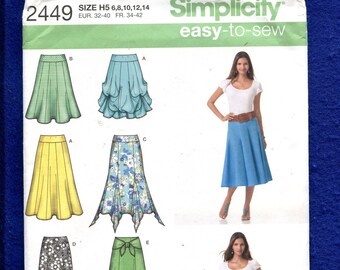 Vogue 8784 Flared & Slim Skirt Wrap Dresses Pattern Size 6 to 14 UNCUT ...