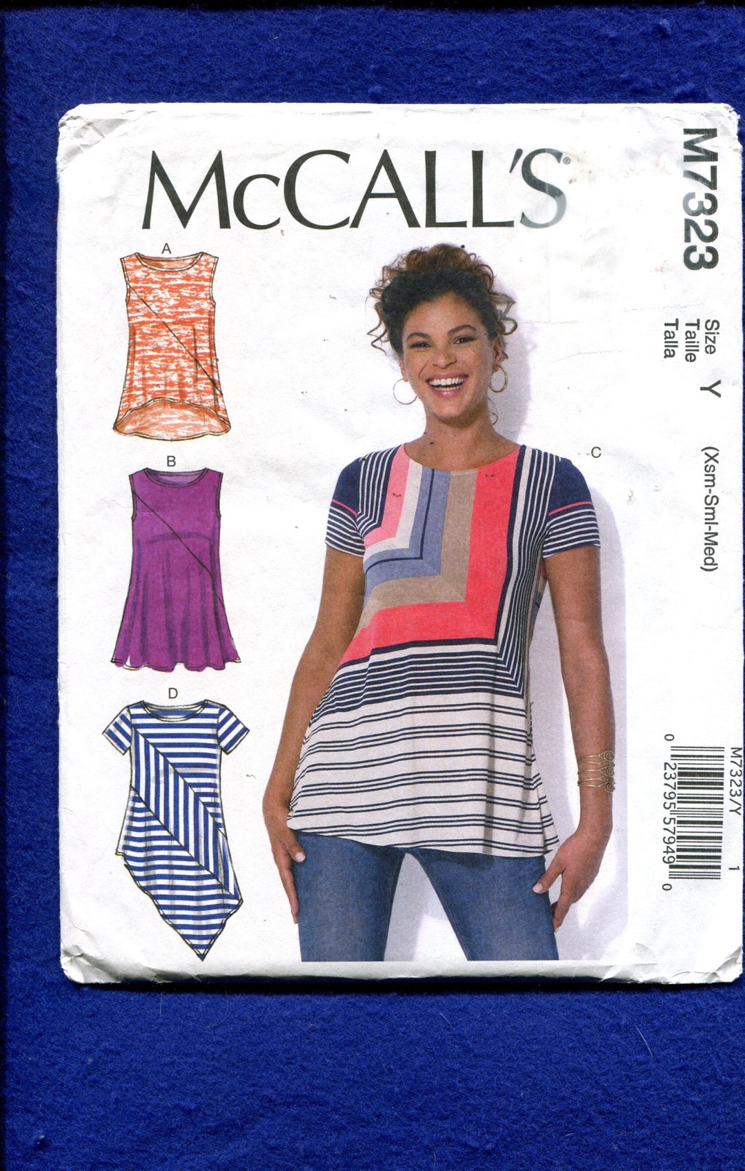 Mccall's 7323 Summer Time Modernized Tee Shirts Pattern Size XS..S..M ...