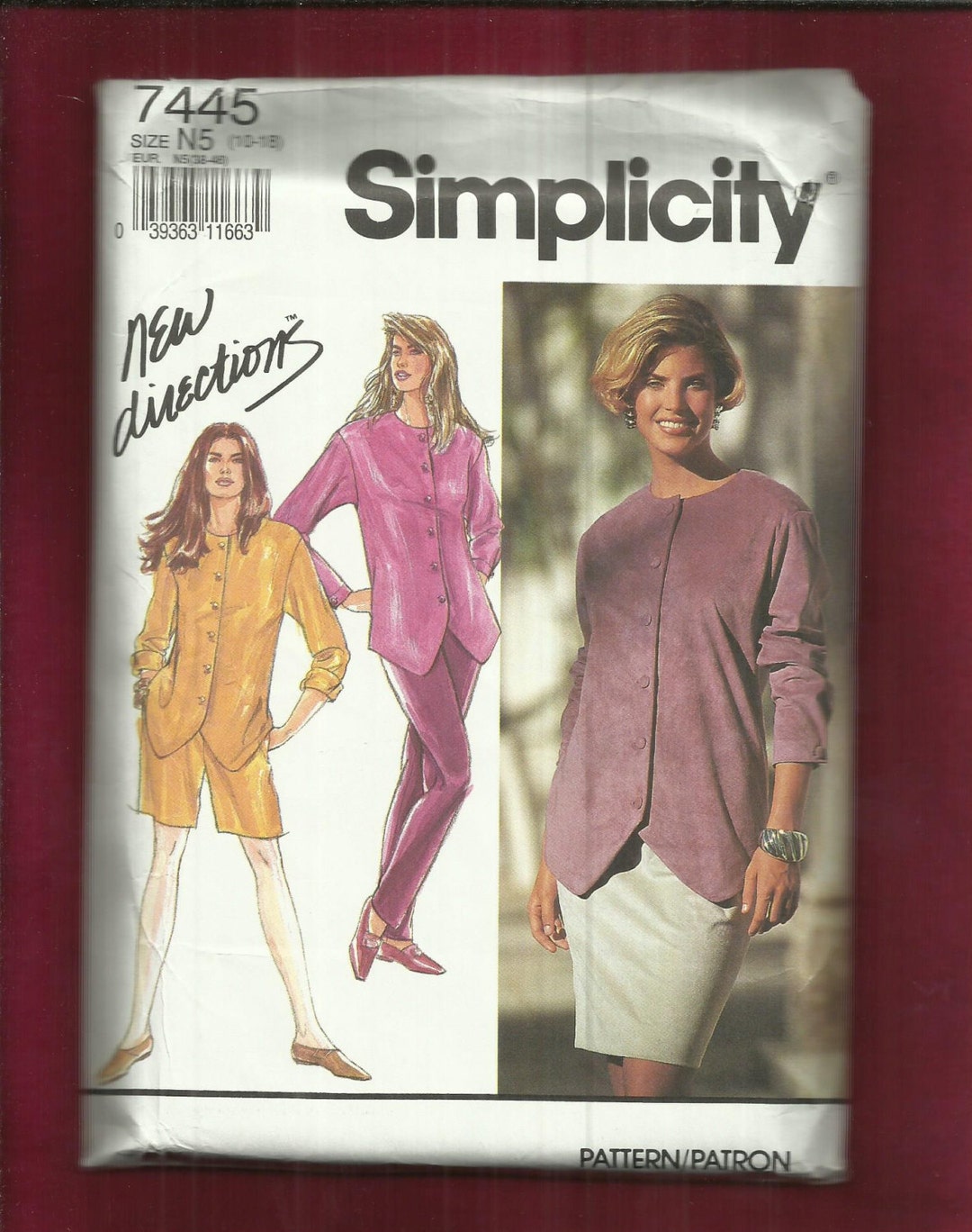 Simplicity 7445 Loose Fitting Blouse With Chevron Hemline Pencil Skirt ...