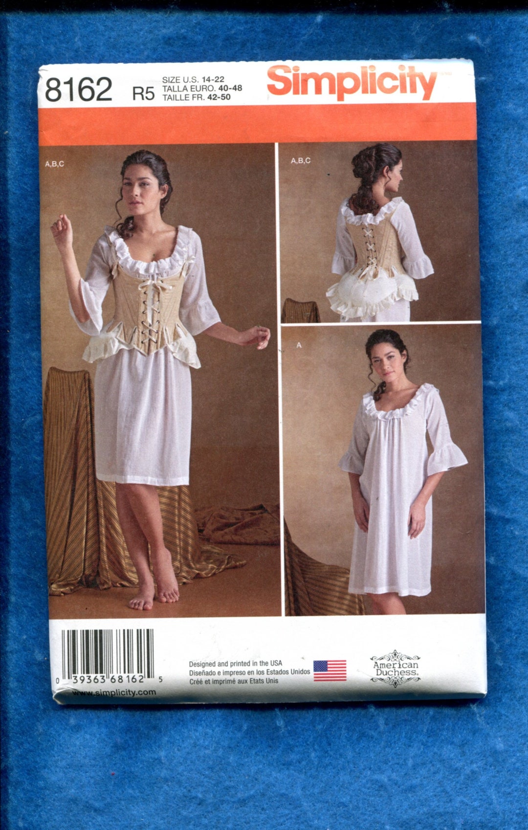 Simplicity 8162 18th Century Undergarments Pattern Size 14 to 22 UNCUT ...