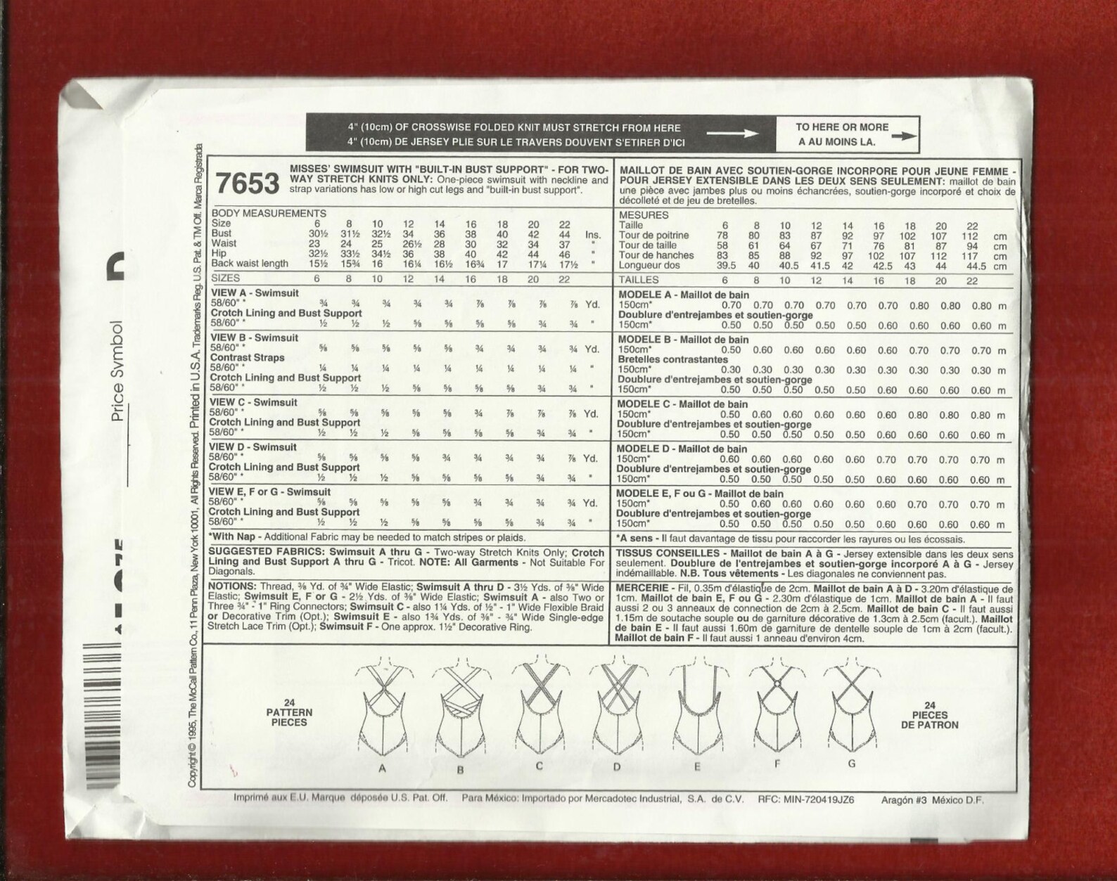 McCalls 7635 One Piece Swimsuits with Sexy Deep Cut Backs | Etsy