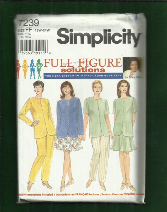 Simplicity 7239 Modern Woman's Wardrobe Pattern to Flatter - Etsy