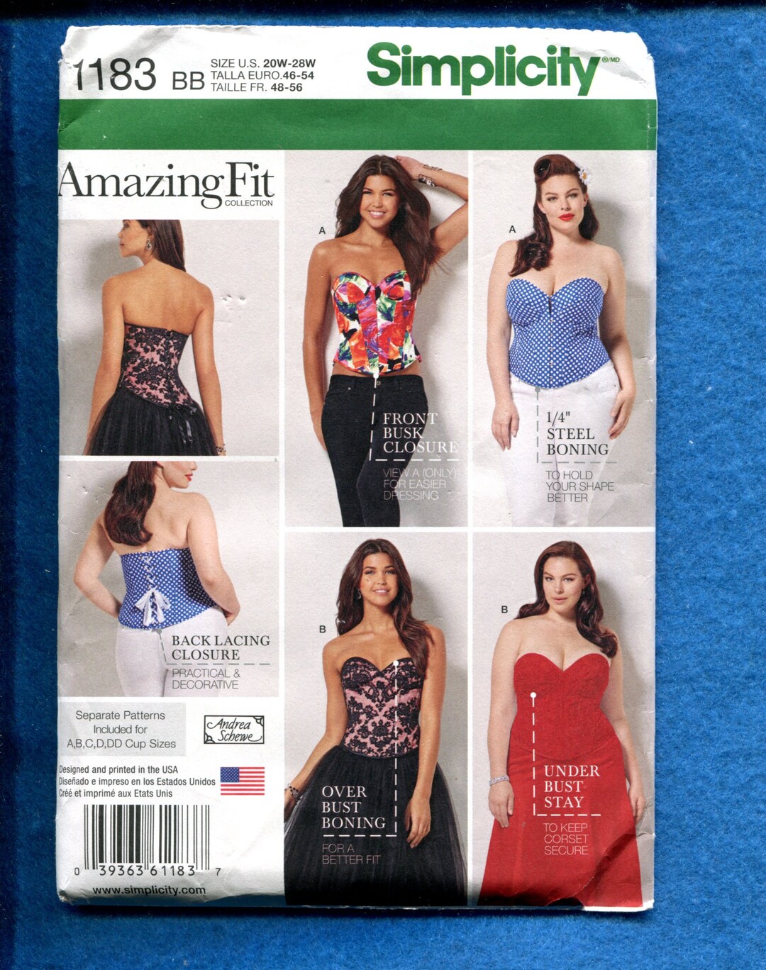 Simplicity 1183 Super Fitted Bustiers Pattern Size 20W to 28W UNCUT - Etsy