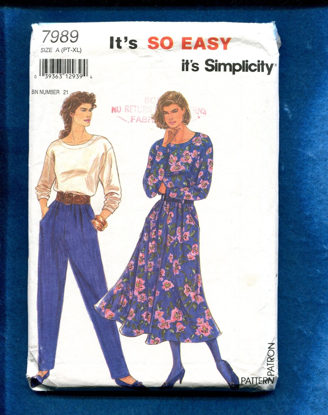 Simplicity 7989 Easy Fitting Tapered Leg Pants Tee Shirt & Flared Skirt ...