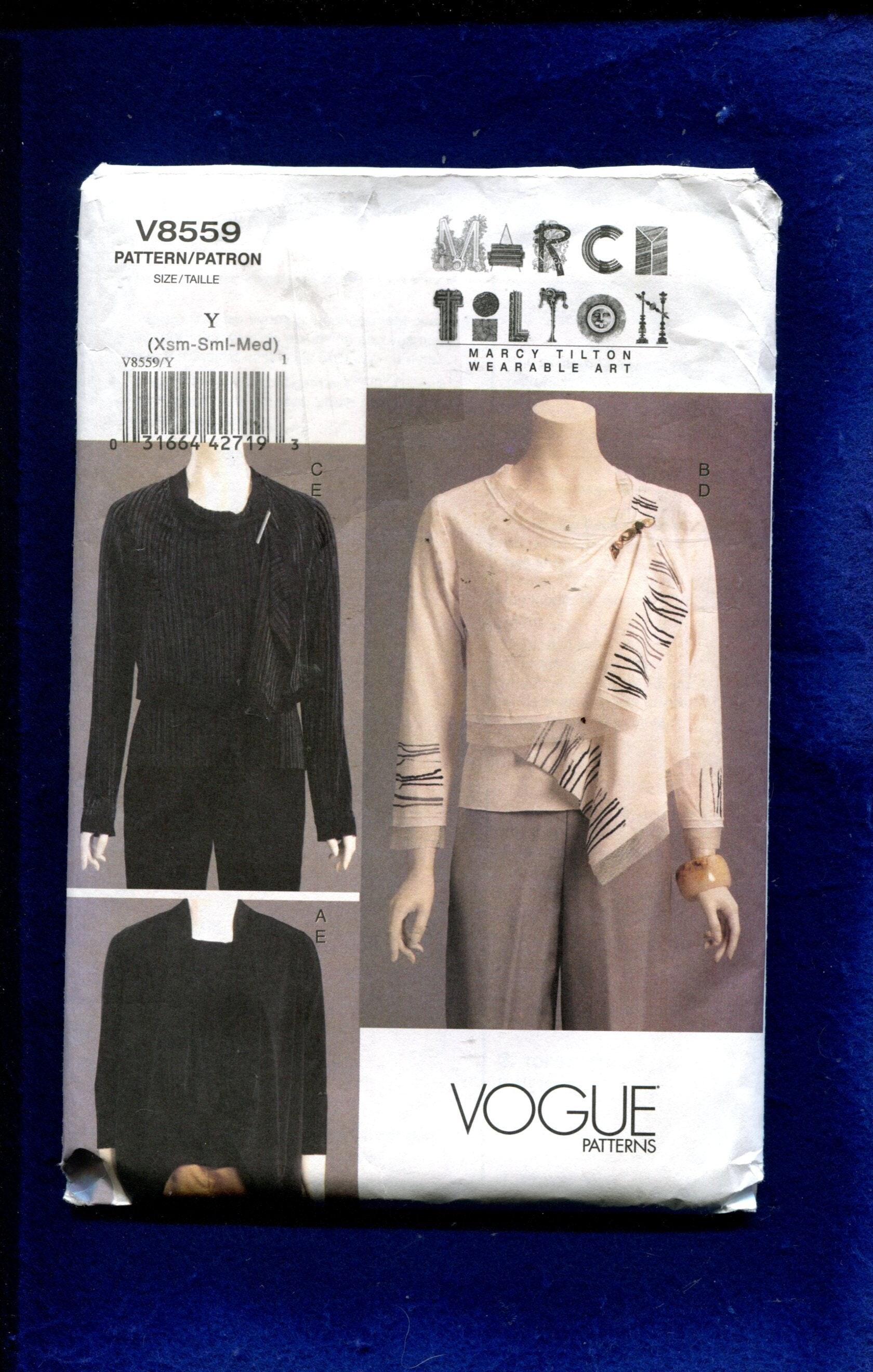 Vogue 8559 Designer Marcy Tilton Jacket & Tank Top Pattern Size XS..S ...