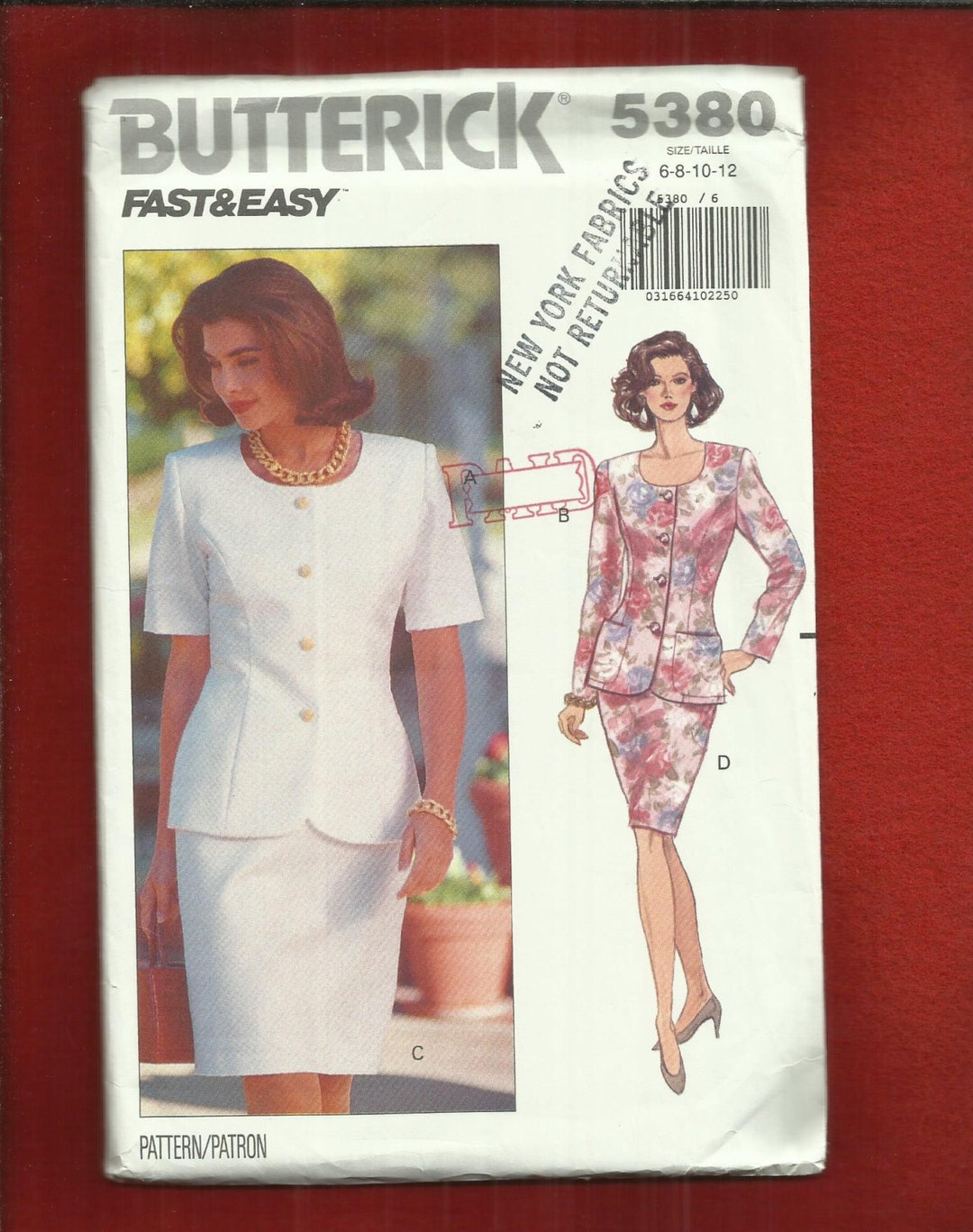 Butterick 5380 Princess Seam Mother of the Bride Suit With Pencil Skirt ...