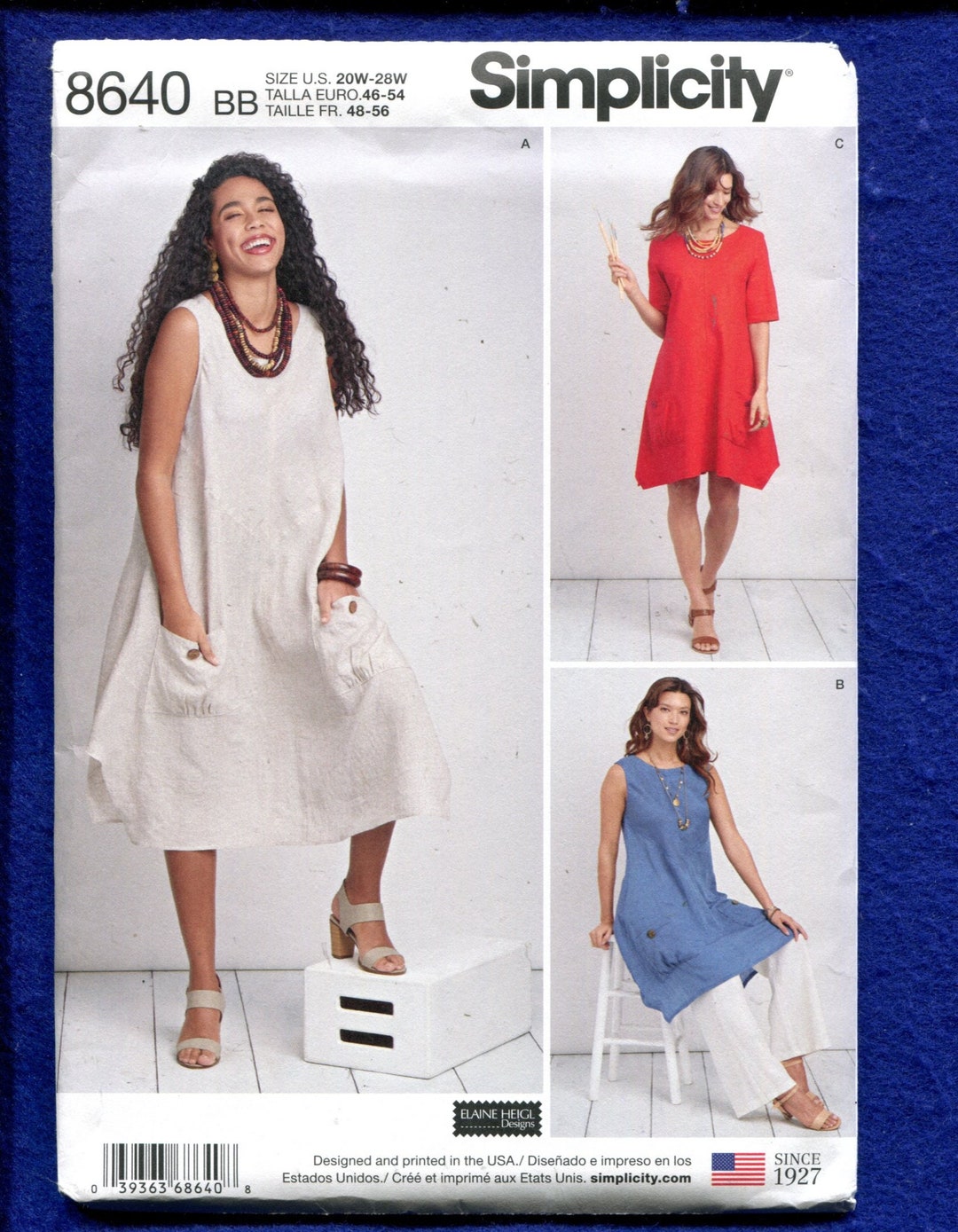 Simplicity 8640 Modernized Factory Worker Dresses Pattern Size 20W TO ...