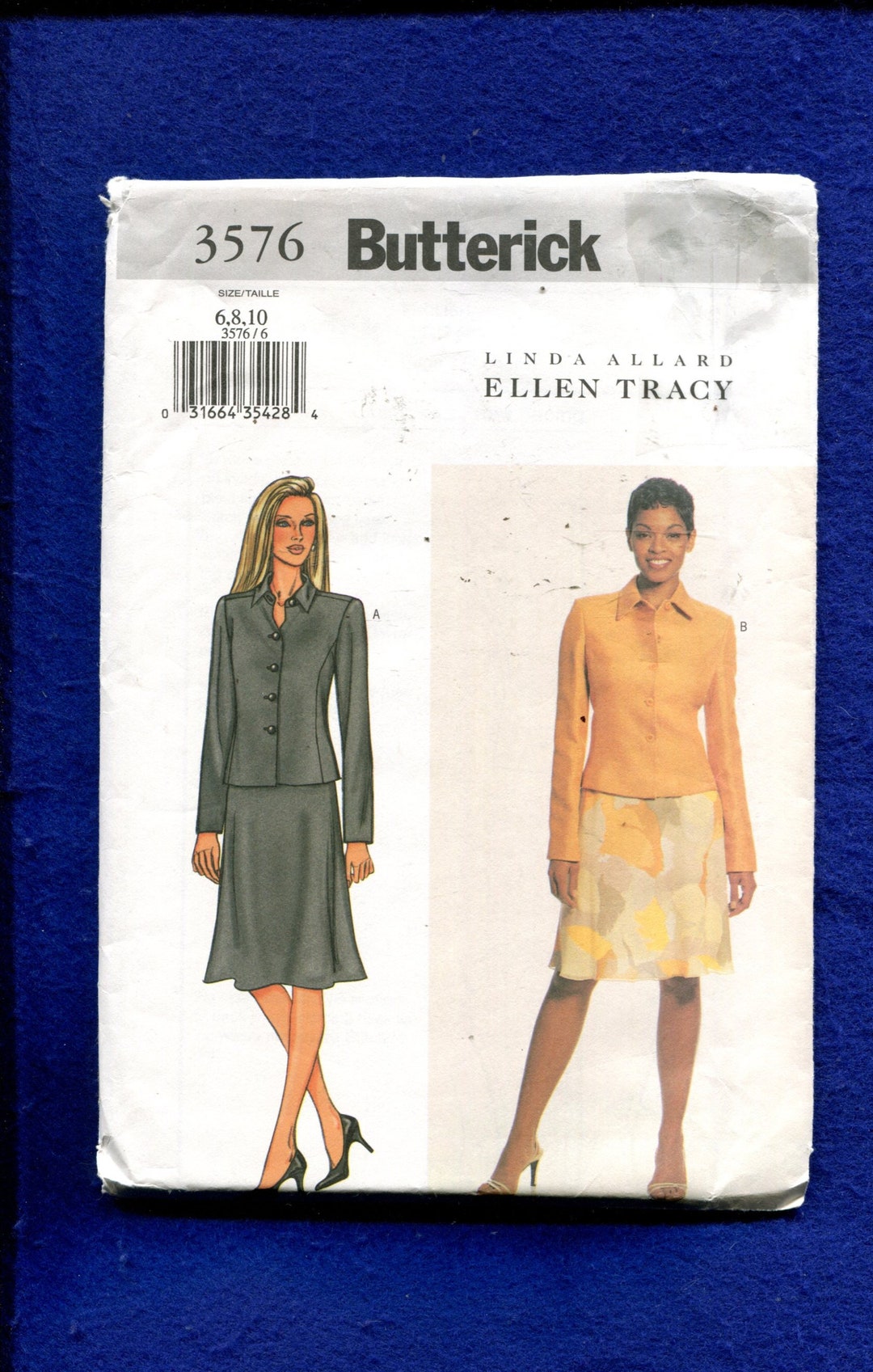 Butterick 3576 Designer Princess Seam Jacket & Flared Skirt Pattern ...