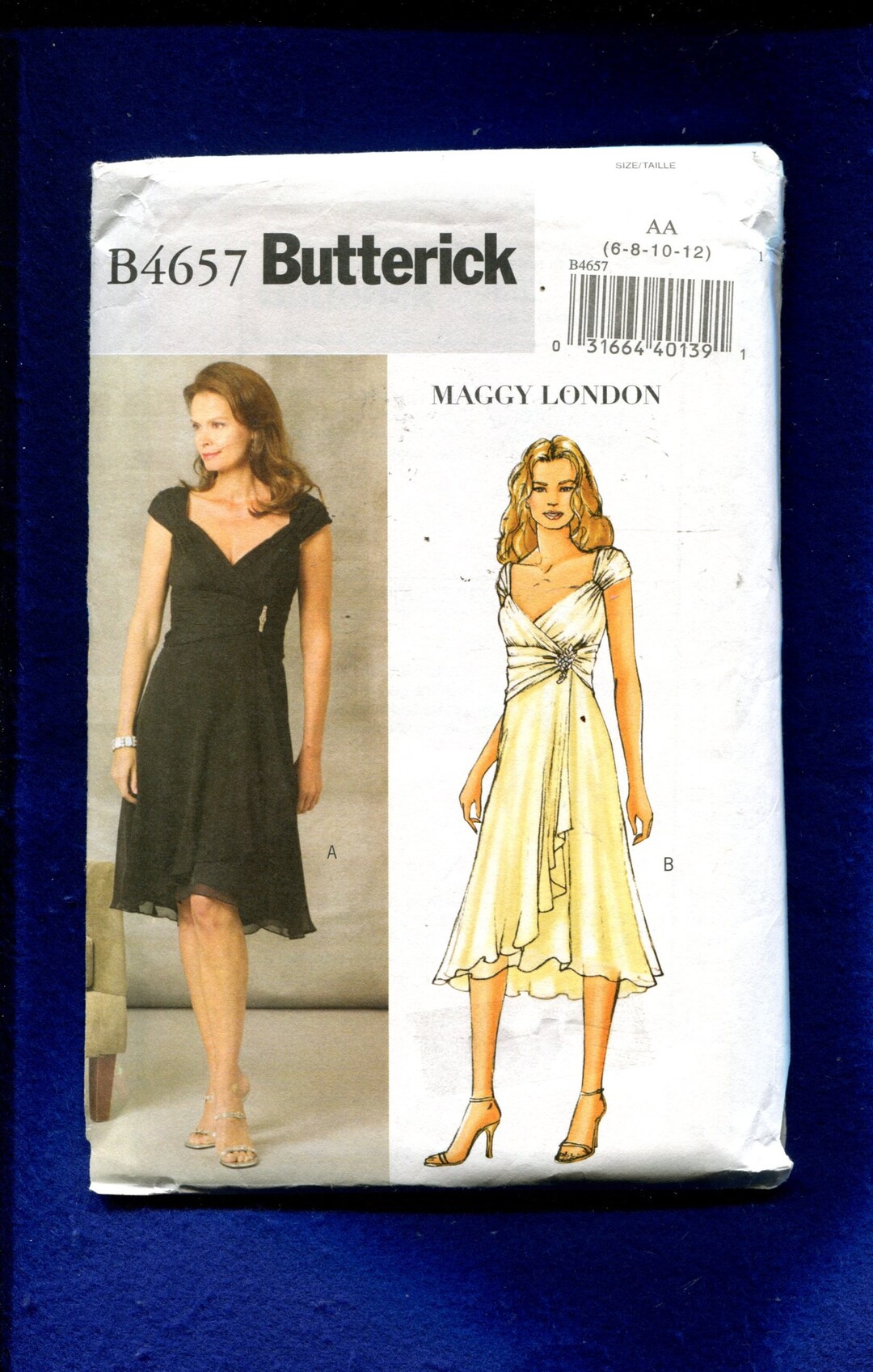Butterick 4657 Designer Maggy London Super Chic Cocktail Dress Pattern ...