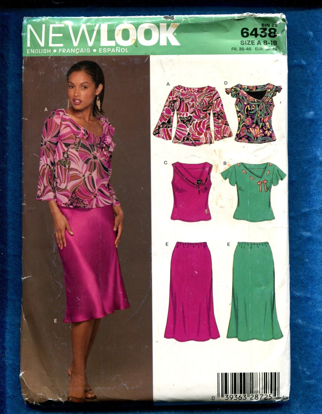 New Look 6438 Flirty Tops & Skirt Pattern Size 8 to 18 UNCUT - Etsy