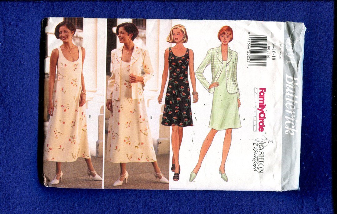 Butterick 4391 Summer Dress & Matching Jacket Pattern Size 14..16..18 ...