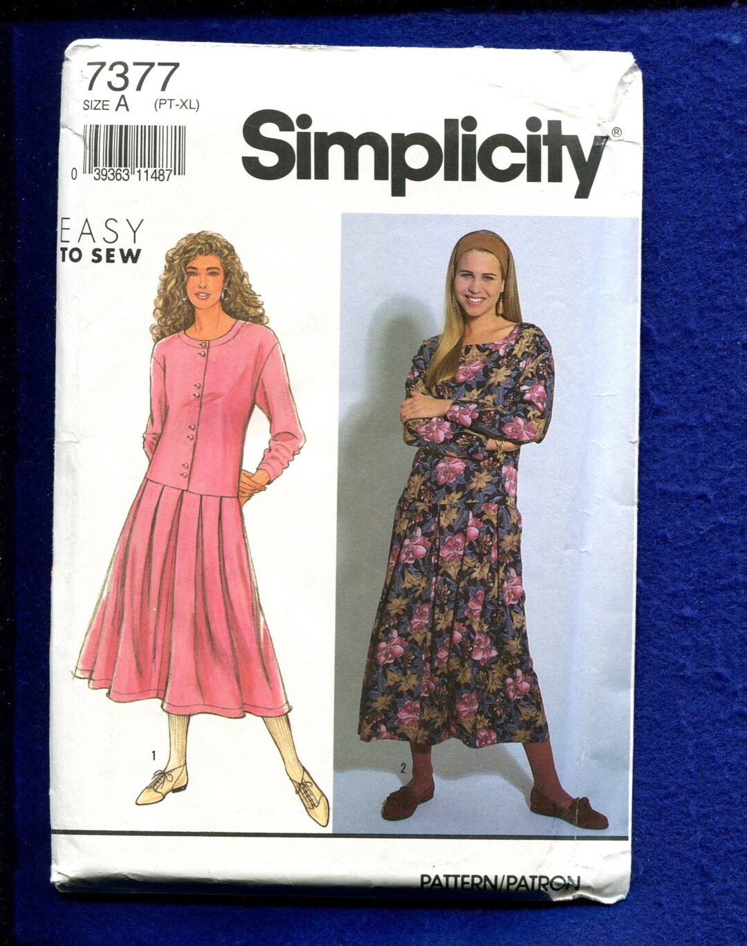 Simplicity 7377 Easy Fitting Drop Waist Dress Pattern Size P to XL ...