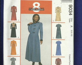 Mccalls 7297 Easy Fitting Raised Waist Princess Seam Dress Pattern Size ...