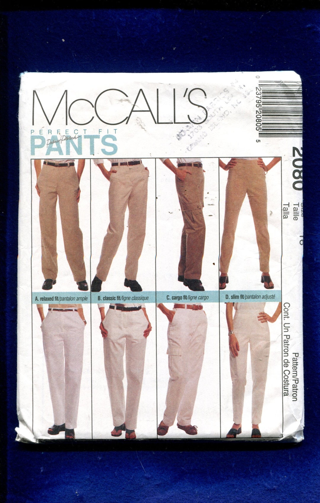 Mccall's 2080 Fitted Pants Pattern Size 16 UNCUT - Etsy