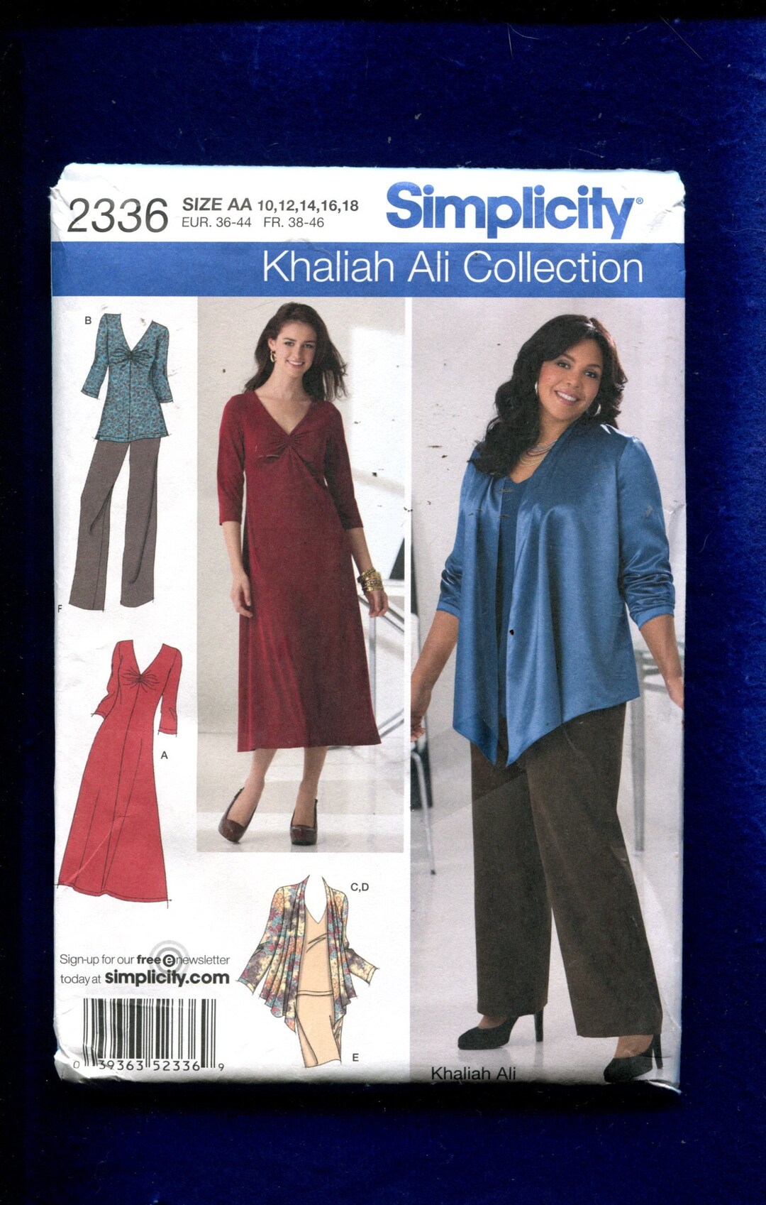 Simplicity 2336 Khaliah Ali Boho Chic Jacket & Slimming Dress Pattern ...