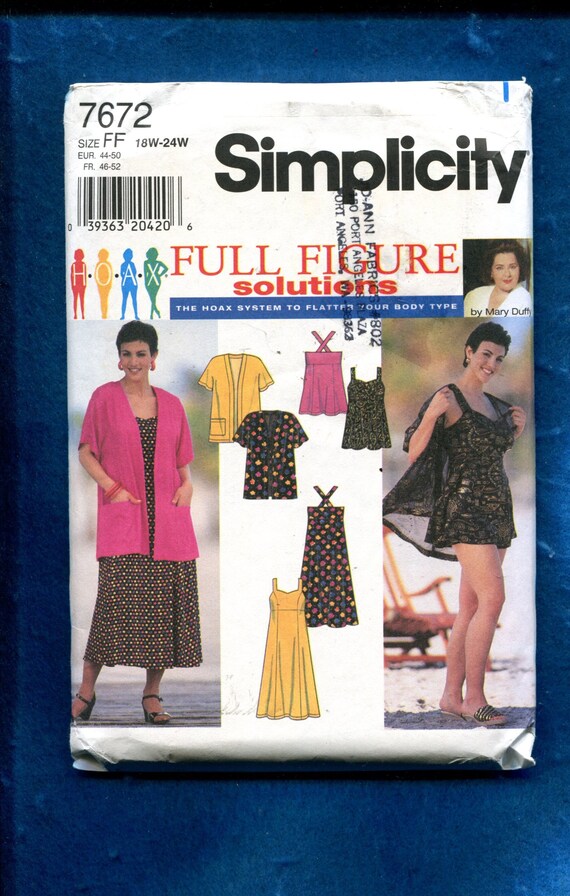 Simplicity 7672 Figure Flattering Resort Wear Pattern Size 18W - Etsy