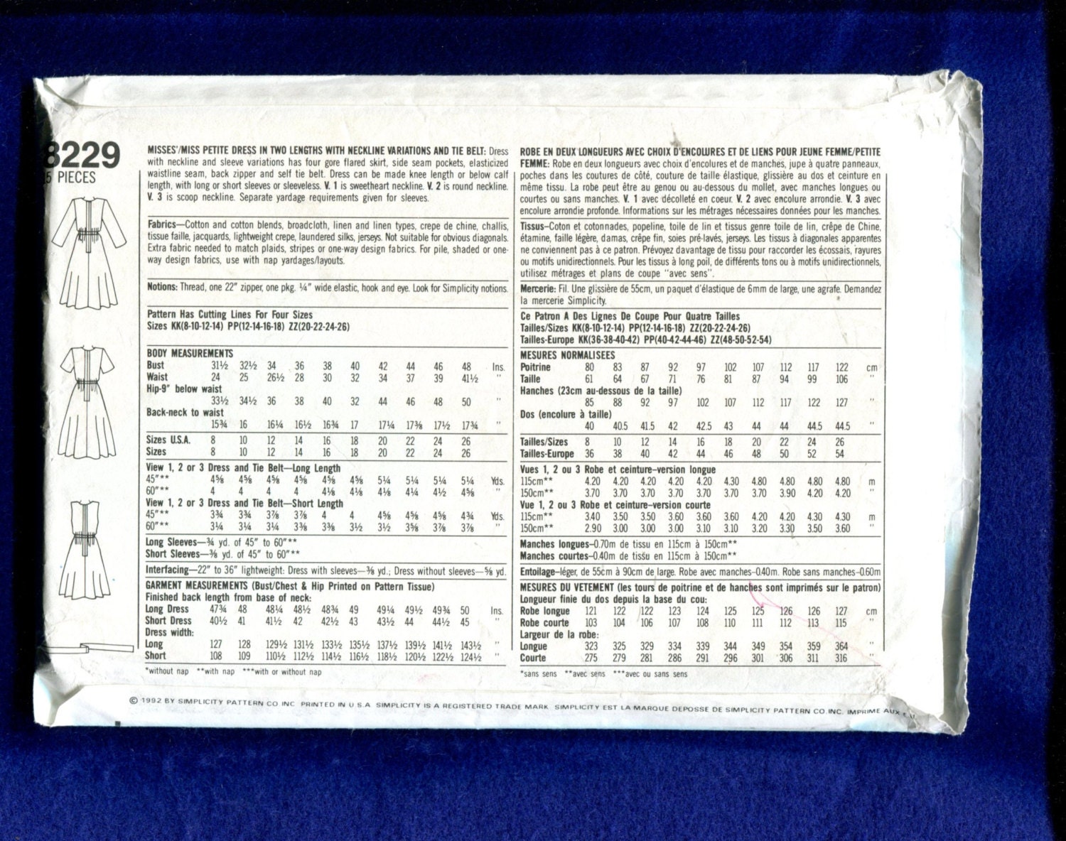 Simplicity 8229 Easy Fitting Summer Time Dresses With Flared Skirt Size ...