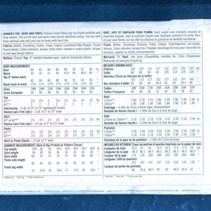 Simplicity 7741 Easy Fitting Tee Tops Skirt & Pants Pattern Size 18W to ...