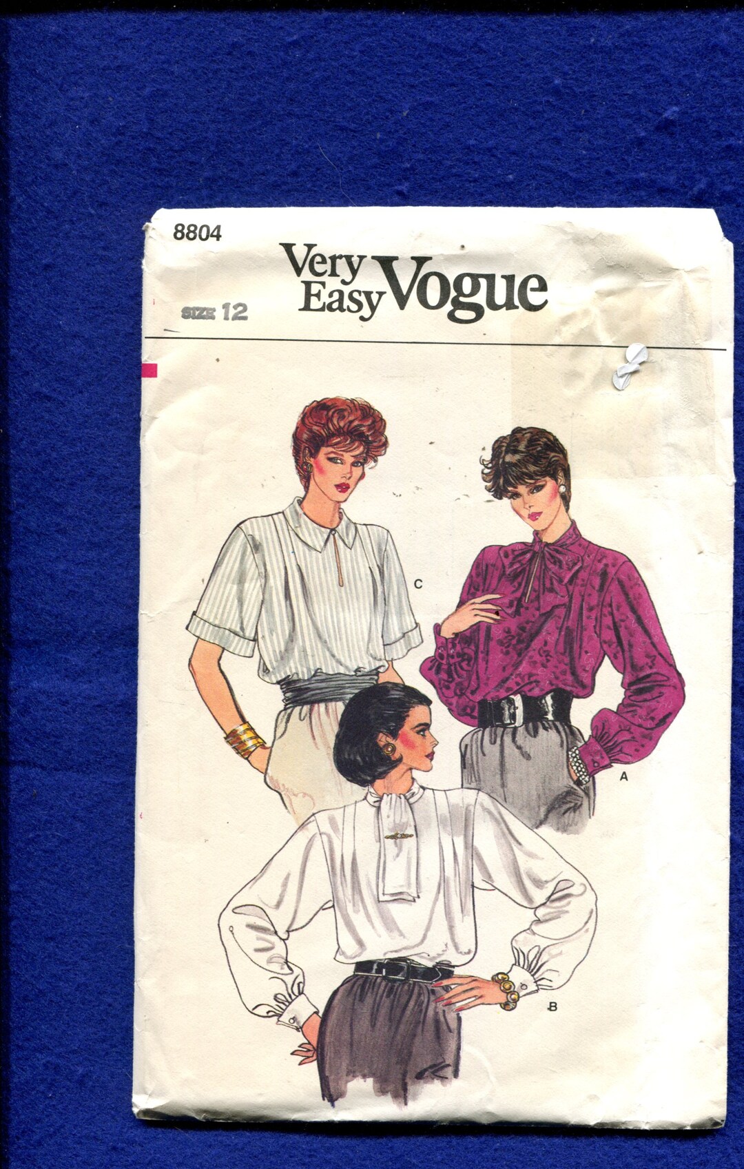 1980's Vogue 8804 Retro Blouses Pattern Size 12 UNCUT - Etsy