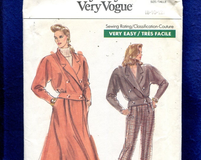 1980's Vogue 7593 Retro Motorcycle Style Jacket Flared Skirt & Pants ...