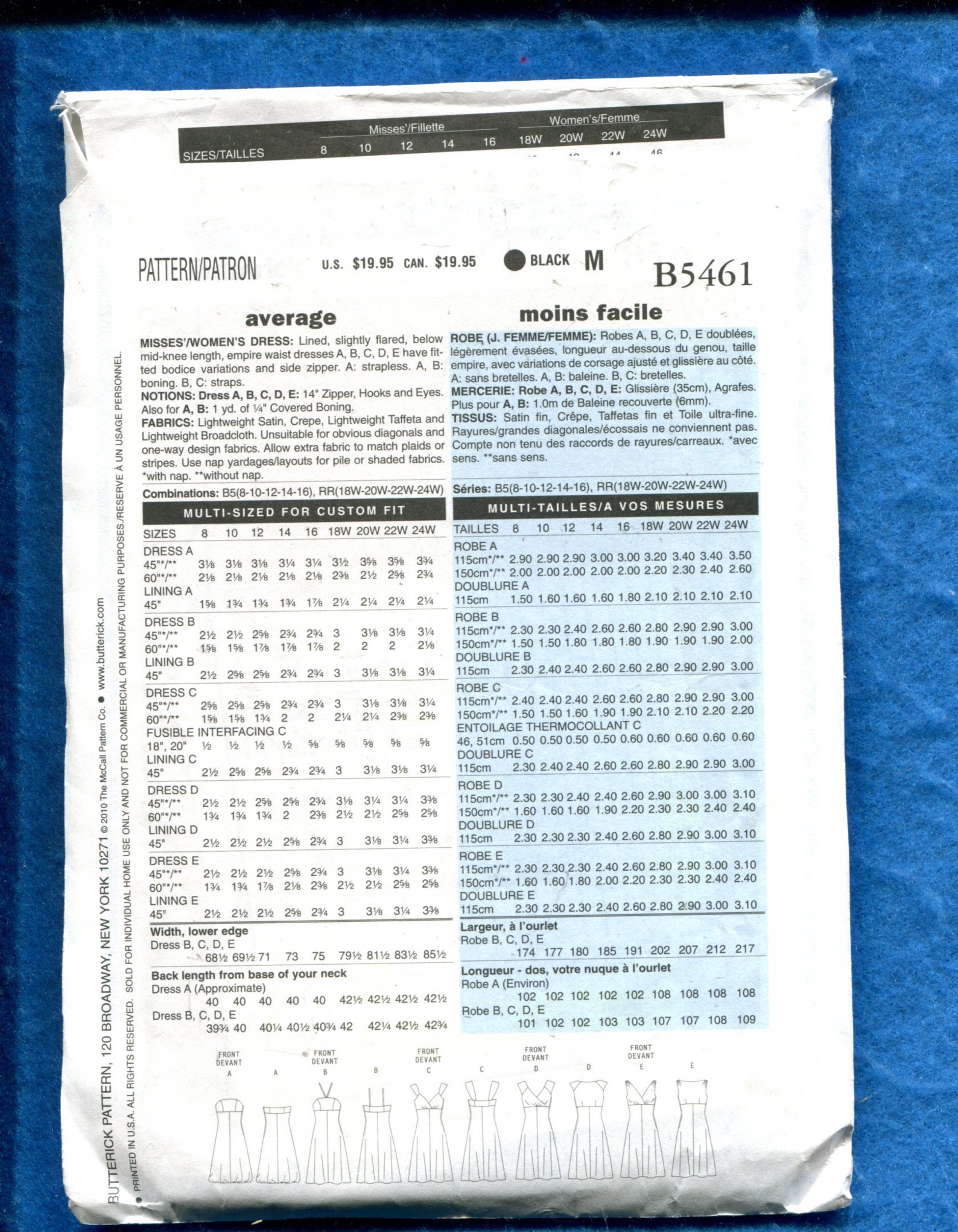 Butterick 5461 Bridesmaid Dresses With Empire Waist Pattern - Etsy