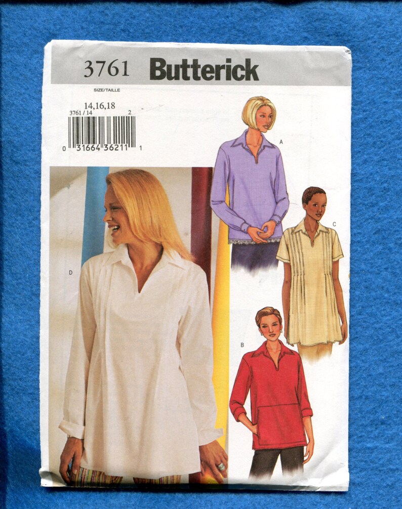 Butterick 3761 Modern Caftan Style Blouses Size 14..16..18 UNCUT - Etsy
