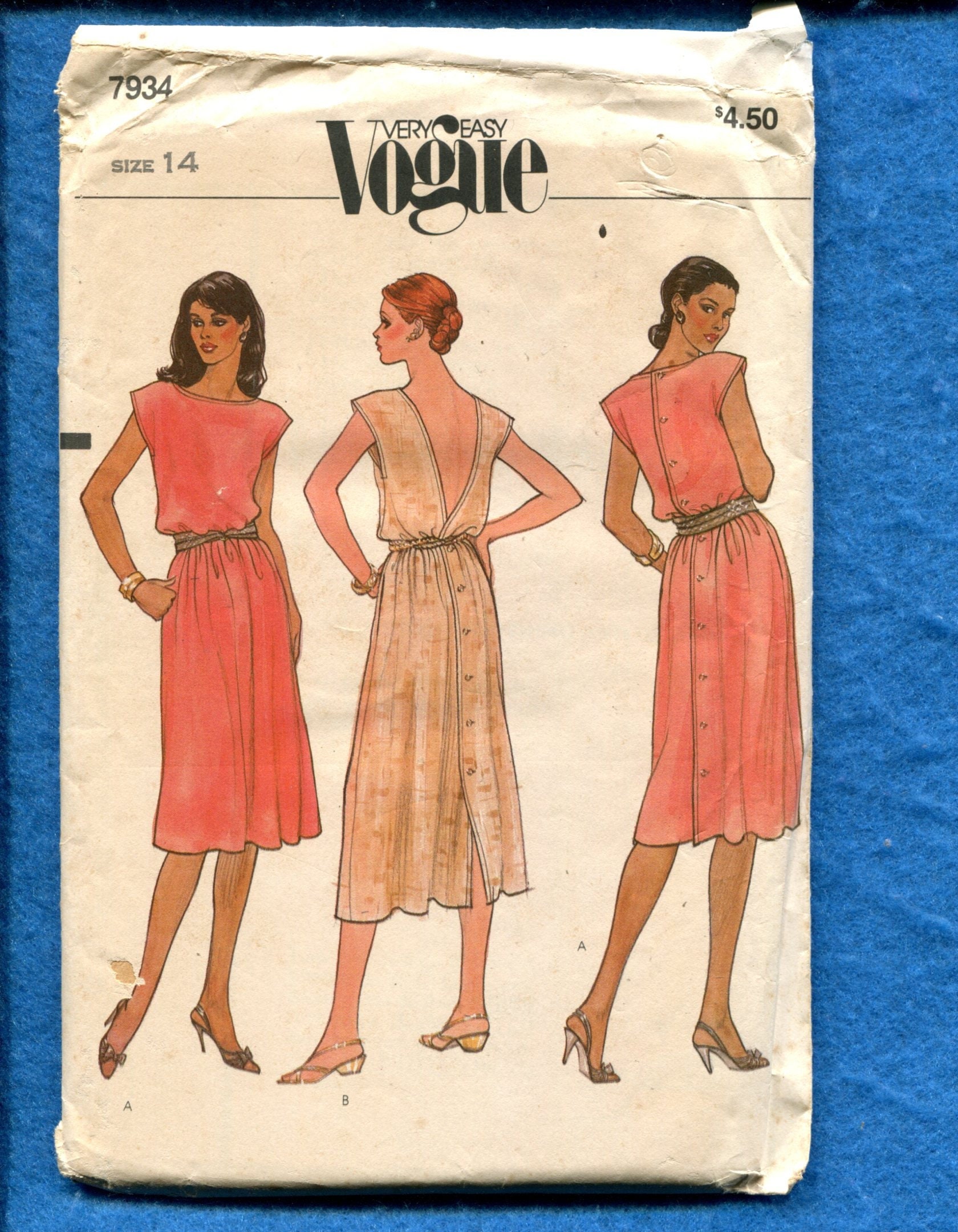 Sewing & Fiber Vogue 8653 Monaco Fitted Flared Dress Pattern Size 12 ...