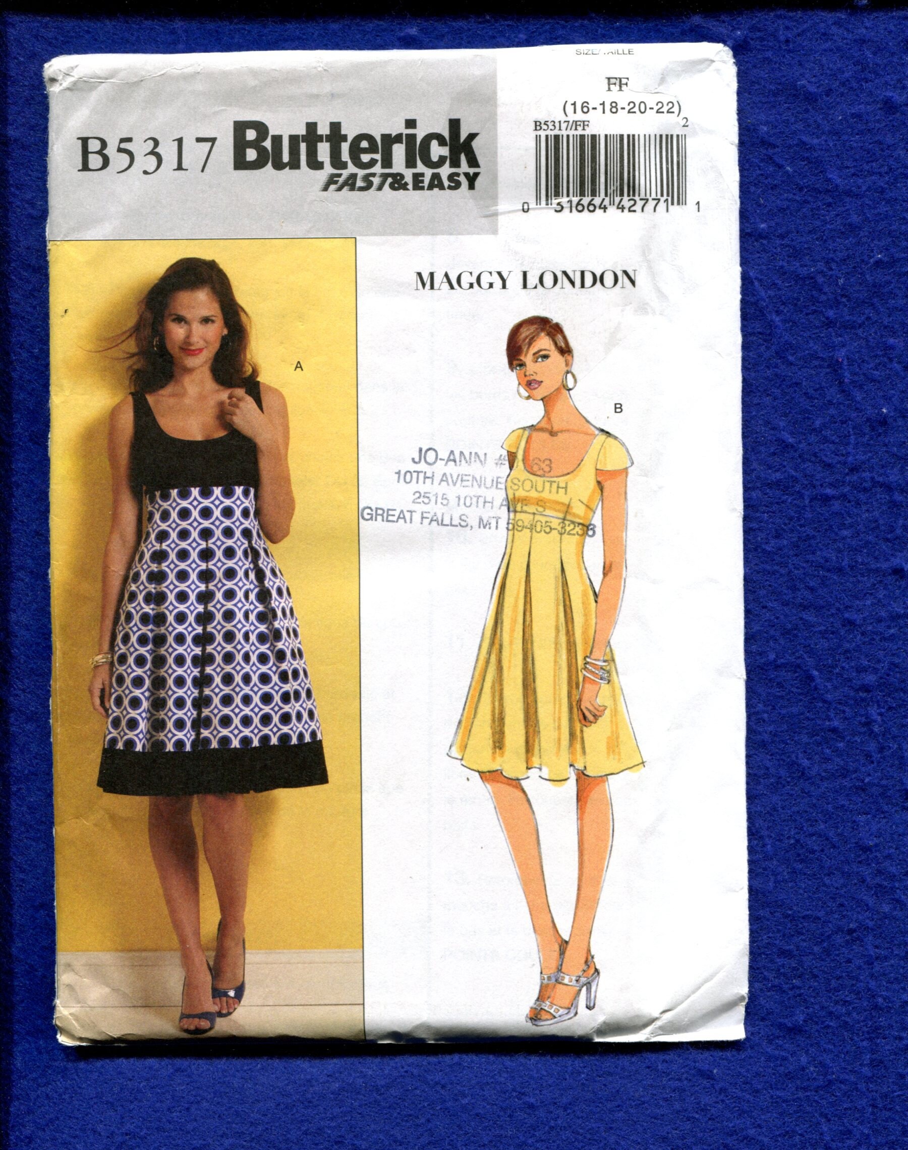 Butterick 5317 Maggy London Scoop Neck Dresses With Empire Waist ...