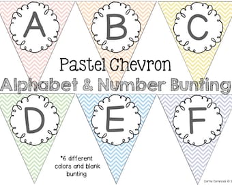 Alphabet and Number Bunting in Yellow and Gray With Polka | Etsy