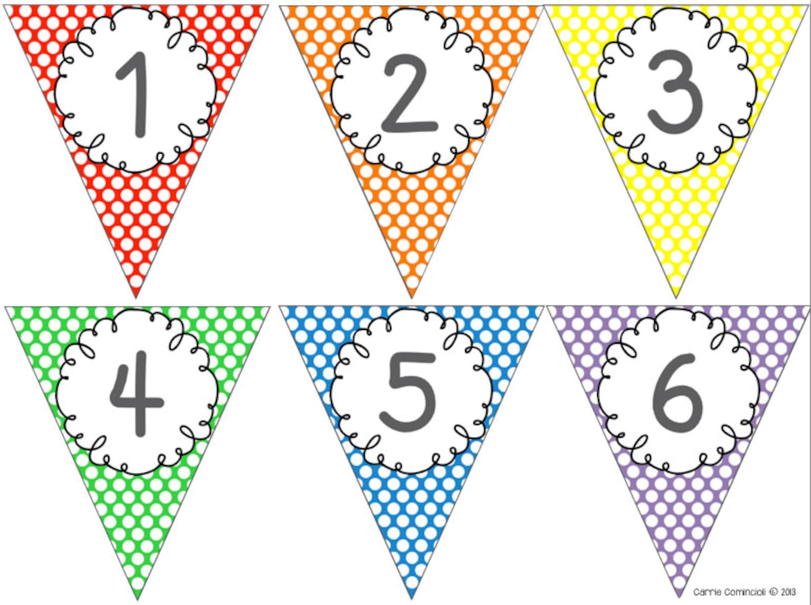 Primary Color Polka Dot Alphabet and Number Bunting - Etsy
