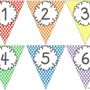 Primary Color Polka Dot Alphabet and Number Bunting - Etsy