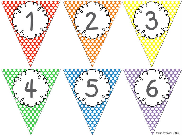 Primary Color Polka Dot Alphabet and Number Bunting - Etsy