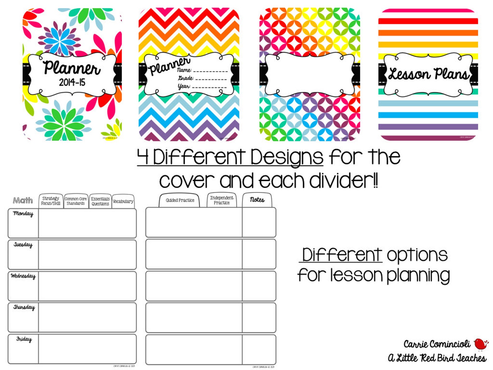 Editable Teacher Planner Colorful Rainbow Theme digital - Etsy