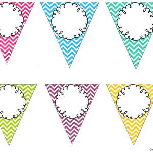 Bright and Bold Chevron Alphabet and Number Bunting - Etsy
