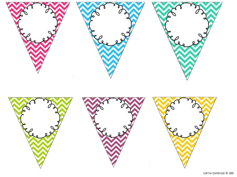 Bright and Bold Chevron Alphabet and Number Bunting - Etsy