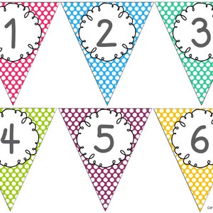 Bright and Bold Polka Dot Alphabet and Number Bunting - Etsy