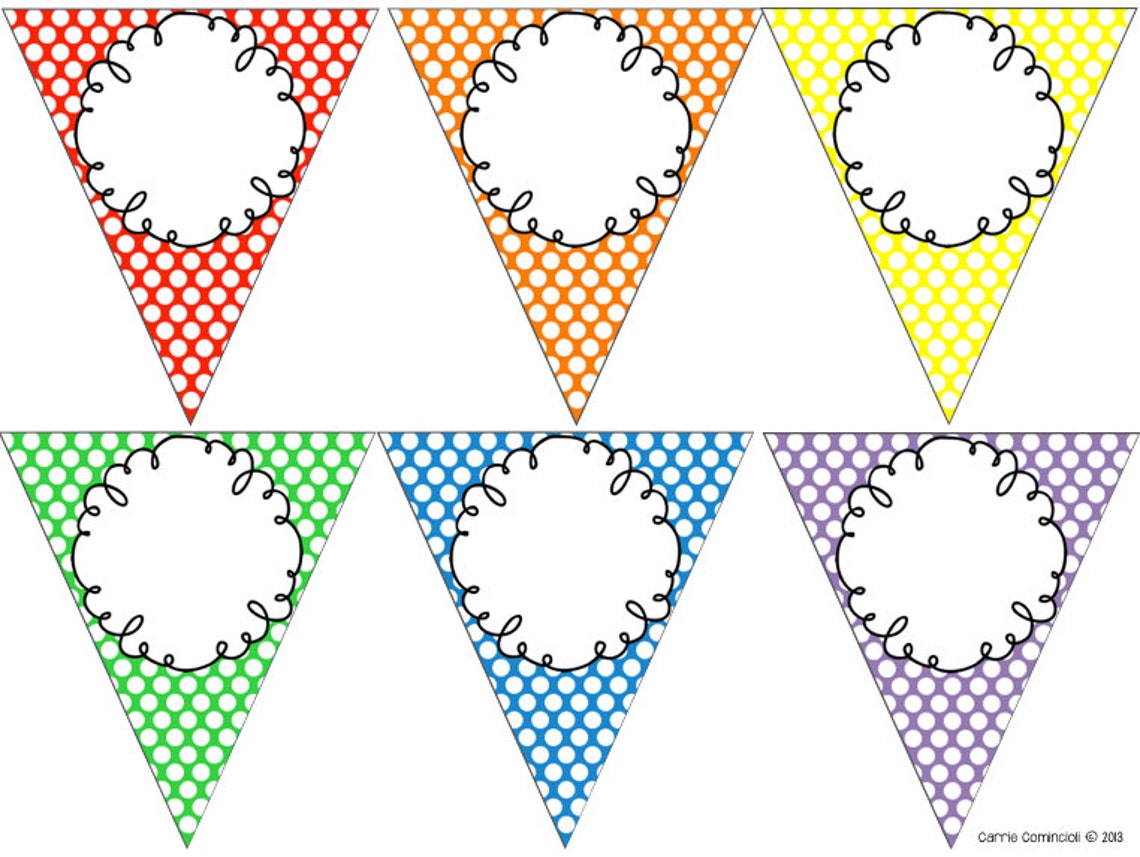 Primary Color Polka Dot Alphabet and Number Bunting - Etsy