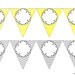 Alphabet and Number Bunting in Yellow and Gray With Polka Dots, Stripes ...
