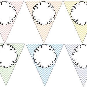 Pastel Chevron Alphabet and Number Bunting - Etsy