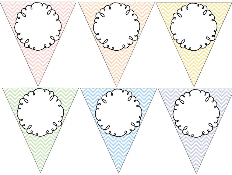 Pastel Chevron Alphabet and Number Bunting - Etsy