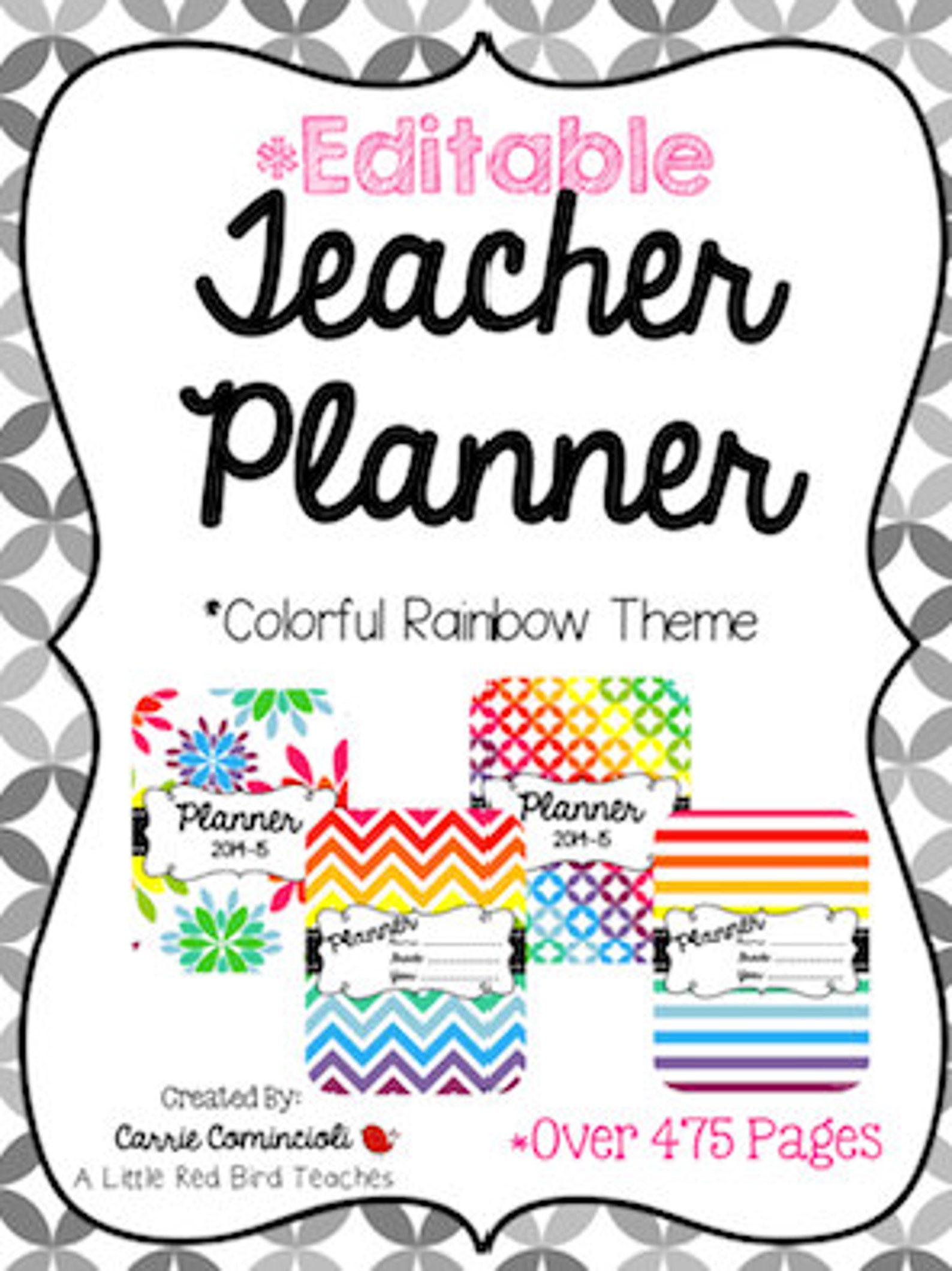 Editable Teacher Planner Colorful Rainbow Theme digital - Etsy