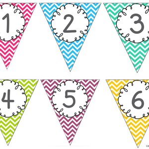 Bright and Bold Chevron Alphabet and Number Bunting - Etsy