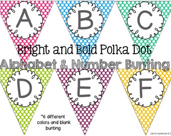 Bright and Bold Chevron Alphabet and Number Bunting | Etsy