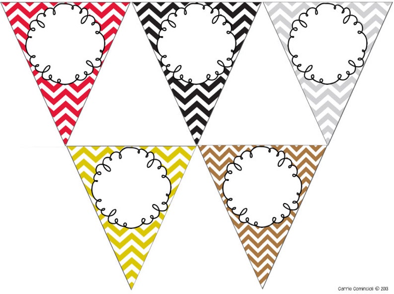 Alphabet and Number Bunting in Red, Gray, Black, Brown, and Gold ...