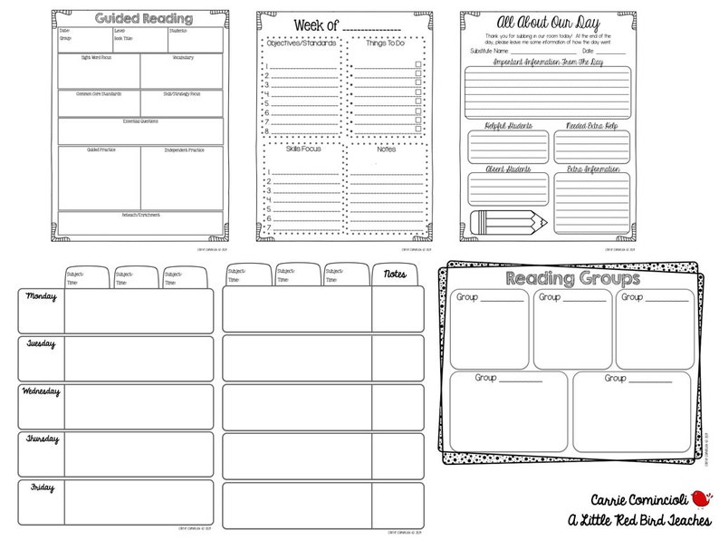 Editable Teacher Planner Colorful Rainbow Theme digital - Etsy
