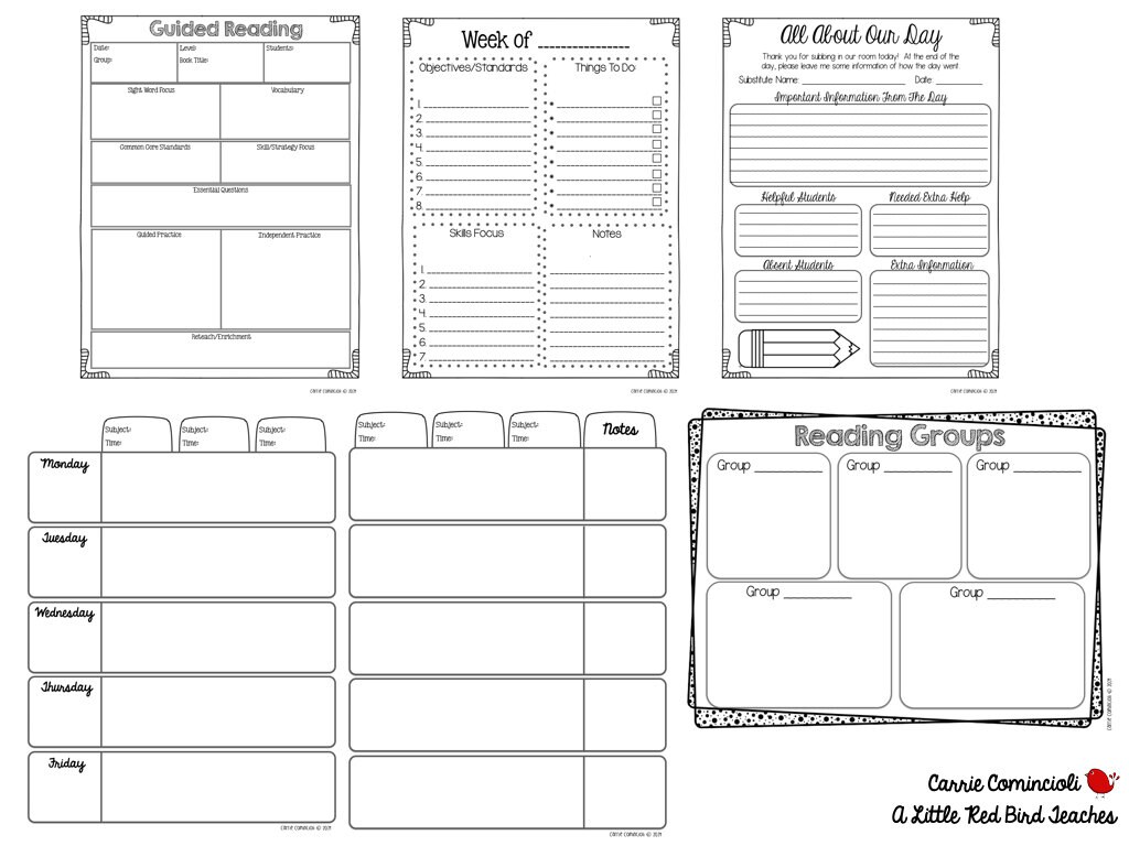 Editable Teacher Planner Colorful Rainbow Theme digital - Etsy