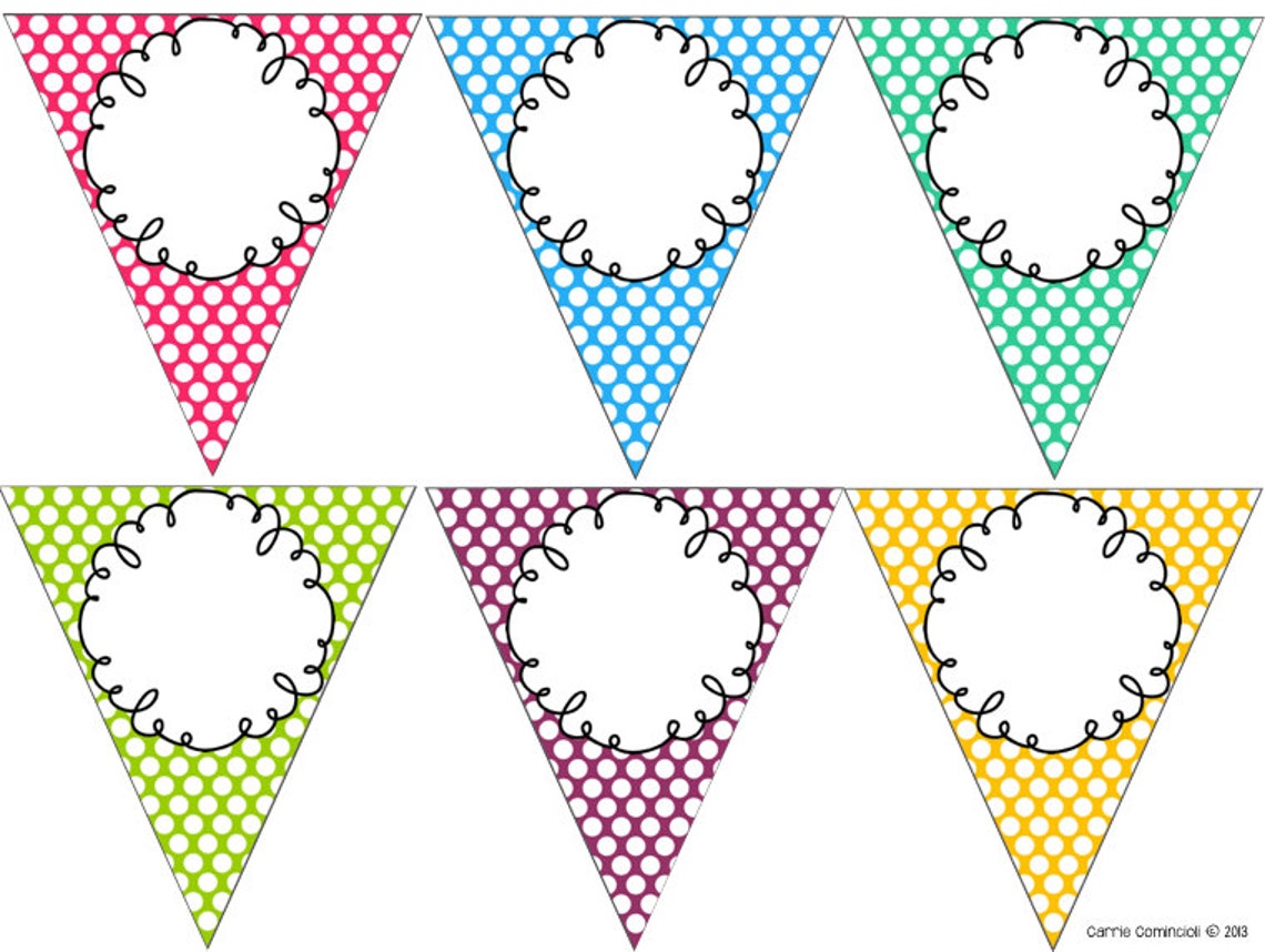 Bright and Bold Polka Dot Alphabet and Number Bunting - Etsy