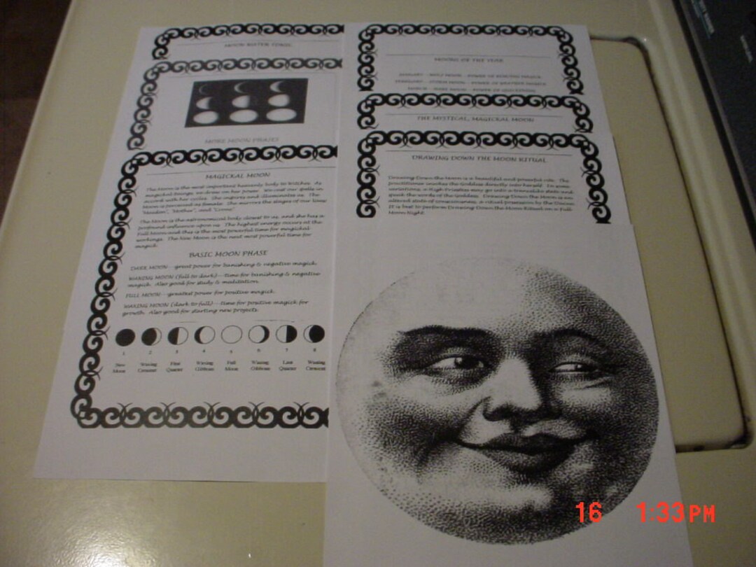 Beautifully Illustrated Large Moon Book of Shadows Pages (read ...