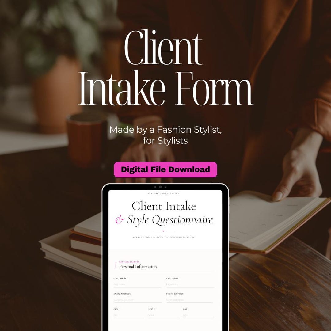 Personal Stylist | Digital Intake Form | for Wardrobe Stylists, Fashion ...