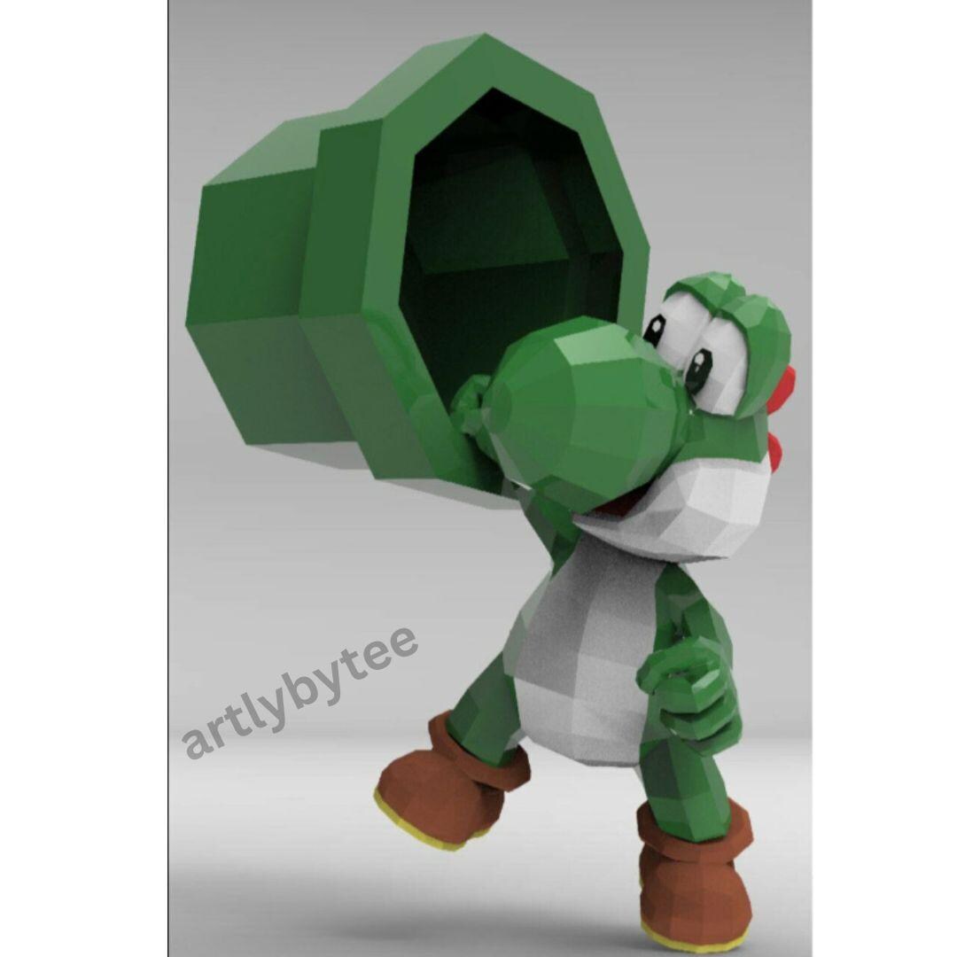 Yoshi Papercraft 3D Model, DIY Low Poly Template (printable PDF) - Etsy